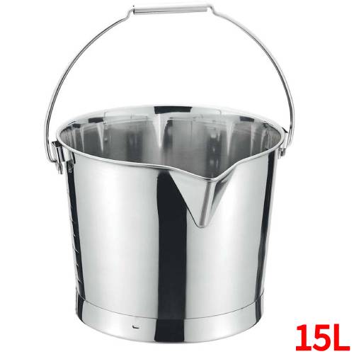 商品情報商品コード：aa1-5828200商品名：クローバー 18-8 口付バケツ 15L 目盛付寸法：高さ260直径：380、内径：315、板厚：0.6お届け数(合計)：1内容積または内容量：15L配送料について【ご注意】画面上の色はブラ...