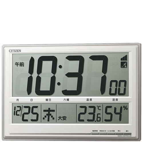 商品情報商品名：シチズン 掛置兼用電波時計 8RZ199－019メーカー型番：5495110JANコード：4903456213160入り数：1サイズ(外寸mm)：407×279×24サイズ(内寸mm)：-重量：1.2kg材質：プラスチック枠...