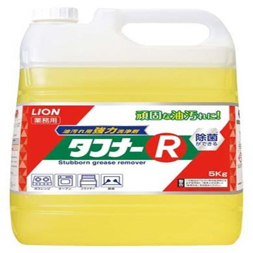 商品情報商品名：ライオン 業務用 油汚れ洗浄剤 タフナーR 5kgメーカー型番：0108910JANコード：4903301305071入り数：1サイズ(外寸mm)：-サイズ(内寸mm)：-重量：-材質：アルカリ性 無リン商品について●アルカ...
