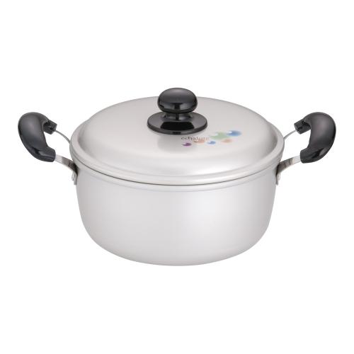■商品説明■商品名：アルマイト エシャロット 両手鍋 20cmメーカー品番：9-0063-0402お届け数：1JANコード：4977449102014質量：(kg):2容量(L)：2.9特記事項：●アルマイト エシャロットシリーズ取っ手:フ...
