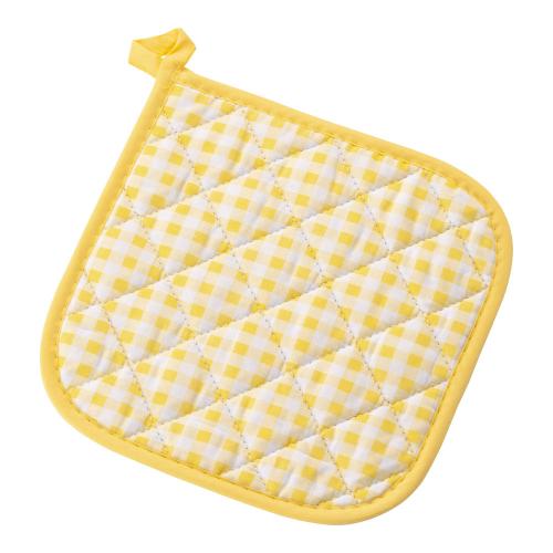 ■商品説明■商品名：TKG チェック布製ポットホルダー イエローメーカー品番：9-0108-0304お届け数：1JANコード：4905001136498質量：(kg):0.44カラー：イエロー特記事項：●205×205表:綿100% 裏:シ...