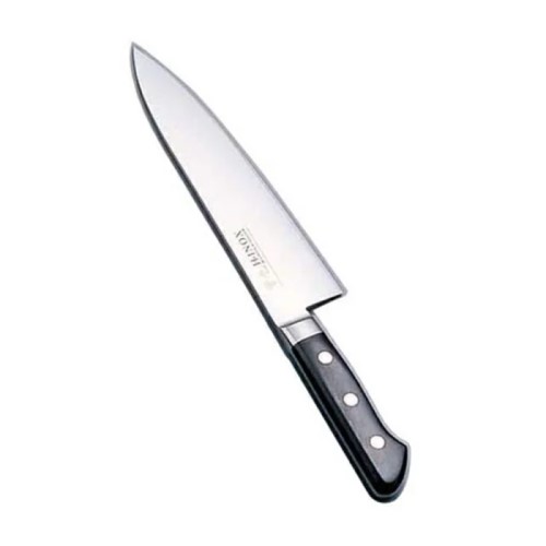 商品名：INOX ツバ付 洋出刃包丁 240寸法：刃渡り:240mmメーカー：堺實光送料区分：お届け数（合計）：1材質・素材：刀身:片刃(右利き用)、モリブデン鋼柄部:合板柄商品コード：bc1-51016JAN：4974158510161商...