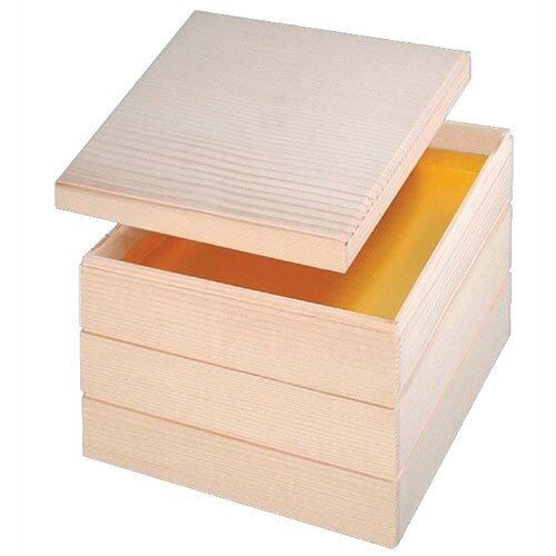 商品情報商品名：お重箱 6.5寸 白木 木製校倉白木重（インロー式） 3段 樅製メーカー名：福井クラフト外径寸法：幅202×奥行202×高さ190(mm)1段内径寸法：幅190×奥行190×高さ43(mm)重量：蓋154g/親1段(本体)1...