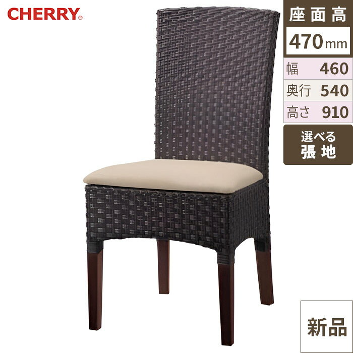 ■商品情報■商品名：洋風椅子 BONOUK 2 ボヌーク2イス 張地ランクA CHERRY(チェリー)寸法：横幅460×奥行540×高さ910、座面高さ:470材質・素材：主材:ポリエチレン樹脂ピール編み　脚部:天然木（マホガニー材）※画面...