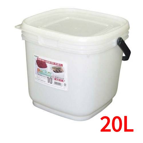 商品情報商品番号：1039040商品名：PE密封容器 パッカー 20Lメーカー：EBMサイズ/内容量/重量：高さ：305 / 容量：20L / 重量：その他：●内寸：245×245●材質：蓋・本体/ポリエチレン、取手/ポリプロピレン●耐熱温...