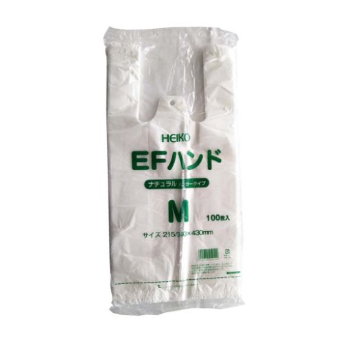 商品情報商品番号：1294020商品名：EFハンド ナチュラル(100枚入) Mメーカー：EBMサイズ/内容量/重量：その他：巾(仕上巾+折込巾)：340(215+125)長さ：H430厚み：0.012mm入数：20半透明材質：高密度ポリエ...
