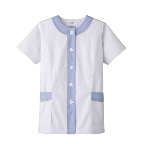 商品情報商品名：女性用デザイン白衣ホワイト×サックスメーカー：サーヴォお届け数：1品番：FA-722カラー：ホワイト×サックス素材名：ポプリン ポリエステル 65％ 綿 35％特記事項ニーズに合わせてバリエーションも豊富な女性用デザイン白衣...