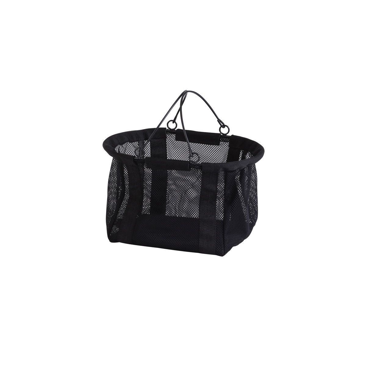 【サイズ】W30×D21×H26cm(取手を持った時)【ブランド】アビテ素材：表生地：ポリエステル　ハンドル：アイアン　底板：不織布、厚紙コンパクトにたためるメッシュバスケット【はなどんやお取り扱い商品について】■はなどんや掲載商品には、在...