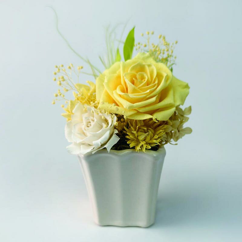 【サイズ】W10×H13×D9cm【ブランド】OrangeDeco［重量］160(250)g［入数］［材質］［規格］クリアケース入［特徴］そよ風のように、やさしく彩る［使用方法］［注意事項］・プリザーブドフラワーは染料の染みや漏れが発生する...