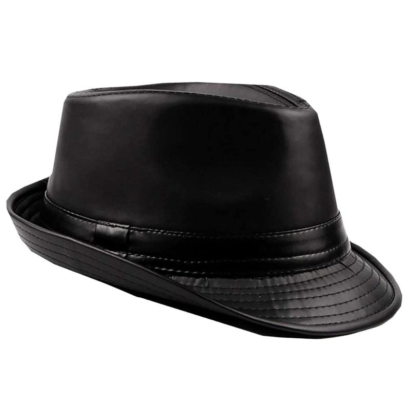 BUZZxSELECTION(バズ セレクション) メンズ 帽子 レザー ハット 中折れ デザイン フェイクレザー PU キャップ CAP144スタイリッシュで おしゃれな PU レザー 仕様の メンズ レディース カジュアル デザイン ハ...