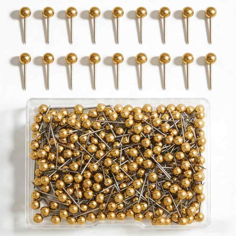 OTIMORA 画鋲 目立たない 虫ピン 壁 押しピン ボールピン 装飾画鋲 丸形 スチール製 200個入り 強力 後が残らない 写真 絵の展覧会 地図 固定用【セット内容と詳細仕様】ボールプッシュピンが200本セット。サイズは全長約15m...