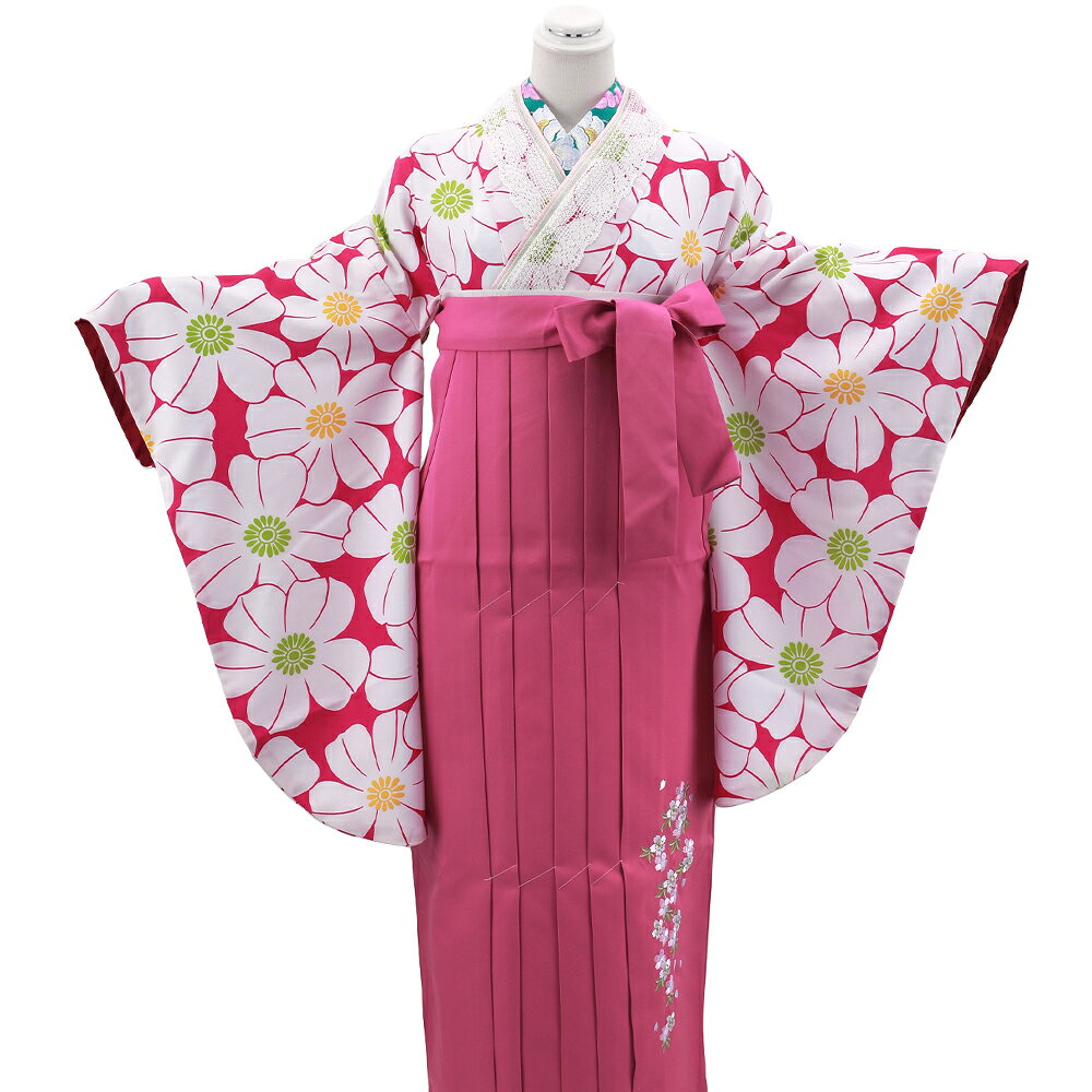 商品情報 新品　二尺袖着物(ショート丈)単品 卒業式・謝恩会に!! ※着用イメージで袴・小物は付いておりません 素材 ポリエステル サイズ 着物(ショート丈) 身丈：約107cm　袖丈：約75cm 裄丈：約70cm ご注意 お色に関してはお...