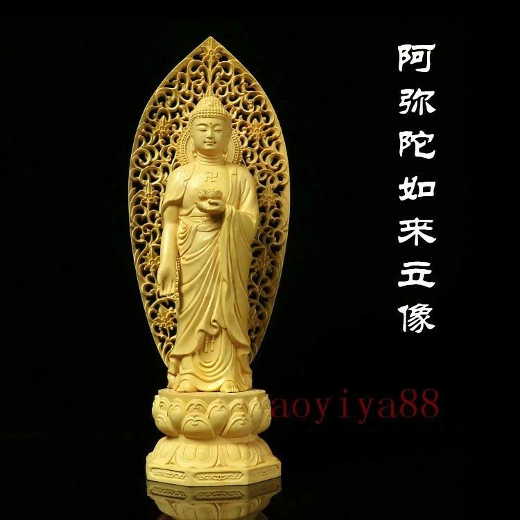 "素材：柘植木 製品の正味重量：約250g。（一個） 製品サイズ：27.5cm（高さ）、8cm（直径） 応接間やリビング、玄関などにも置ける. 細部彫刻も優れています。その優しい顔を見ると心も穏やかになります。 開運、厄除け、ものごと全て順...