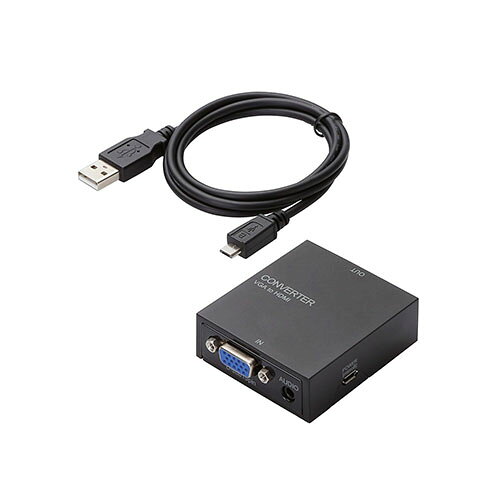 映像出力方法がVGA(D-Sub15pin)のみのパソコンから、HDMI入力のテレビやディスプレイ・プロジェクタに映像出力・音声転送することができるVGA-HDMI変換コンバーター。映像出力方法がVGA(D-Sub15pin)のみのパソコン...