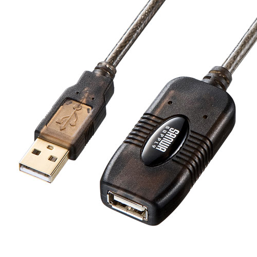 USB2.0信号を5m延長可能なリピーター。USB2.0/1.1両対応。USBケーブルの規格(機器間最長ケーブル長5m)を超えて、さらに5m延長できるリピーターケーブルです。 減衰したUSB信号を復元する信号増幅補正回路を内蔵することで最大...