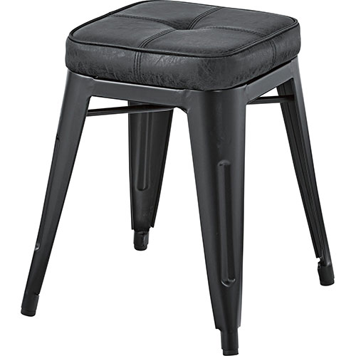 スツールサイズ : W41×D41×H48cm カラー : ブラック 素材 : スチール(粉体塗装) ソフトレザー 原産国 : 中国 スタッキング可組立 : 完成品 静的耐荷重 : 80kg【注意事項】■沖縄・離島は別途送料（税込1,000...