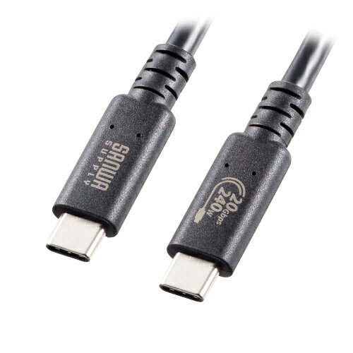 USB Type-C USB20Gbps(USB4 Gen2×2)対応ケーブル。1m・ブラック。PD240W対応、USB認証取得品。●USB Type-Cポートを持つパソコンやタブレット端末などと、USB機器(Type-Cポートを持つ機種)...