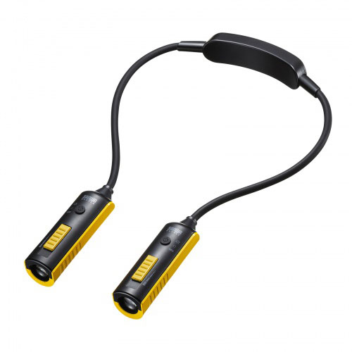 ハンズフリーで使えるUSB充電式のLEDネックライト。●ハンズフリーで使える首掛け式のLEDライトです。 ●首掛けアームは、左右それぞれフレキシブルアームで照らしたい位置に調整できます。 ●LEDの照射はスポット・ワイドで照射サイズの切替が...