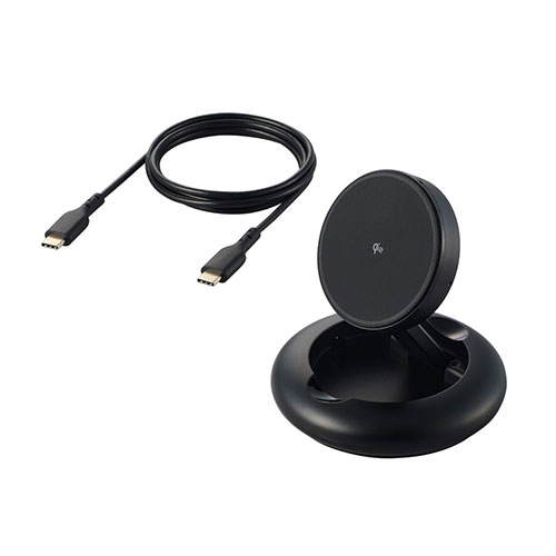 マグネットQi2規格対応ワイヤレス充電スタンド(15W・折り畳み)■マグネットで固定するだけでQi2対応スマートフォンを高速充電できる、Qi2規格ワイヤレス充電スタンドです。最大出力15WでiPhoneを充電できます。 ■WPC(ワイヤレス...