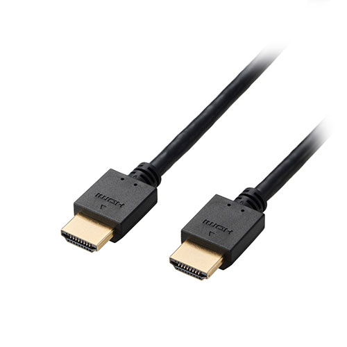 ハイスピードHDMI(R)ケーブル 2m■最大4K/30Hzの解像度に対応した、認証済みのイーサネット対応ハイスピードHDMI(R)ケーブルです。 ■1本のケーブルで、映像信号と音声信号をデジタルのままで高速伝送するだけでなく、イーサネット...