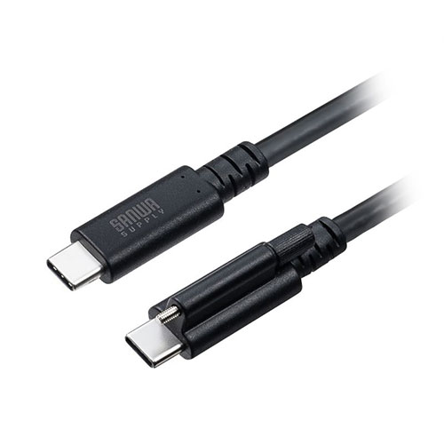 1つのねじで簡単固定。USB 20Gbps Type-Cケーブル。PD240W・4K60Hz対応。産業用。2m。USB認証取得品。●シングルスクリューロックを採用しており、1つのねじで簡単に機器との接続を固定できます。 ●産業用途やモバイル...