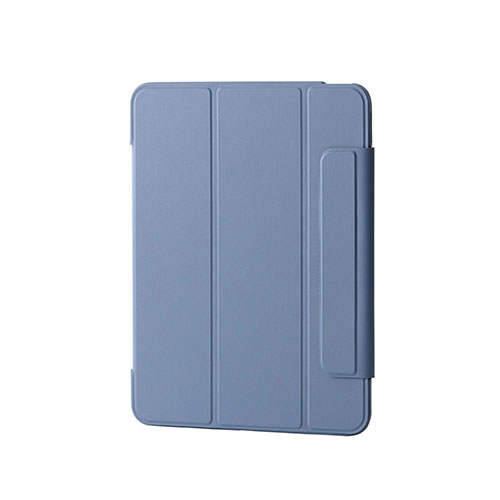 11インチiPad Air(M3/M2) フラップケース 薄型軽量 カラーエッジ 背面クリア ブルーグレー■エッジ部分のカラーがアクセントとなるスタイリッシュなフラップケースです。弾力性のあるTPU素材を側面に使い、薄く、軽く、衝撃に強い設...
