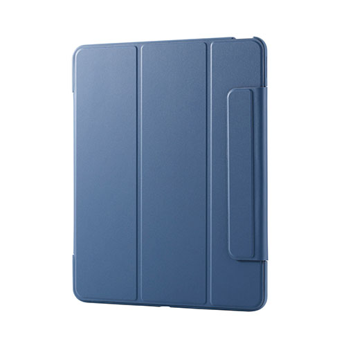 13インチiPad Air(M3/M2) フラップケース 薄型軽量 カラーエッジ 背面クリア ブルーグレー■エッジ部分のカラーがアクセントとなるスタイリッシュなフラップケースです。弾力性のあるTPU素材を側面に使い、薄く、軽く、衝撃に強い設...