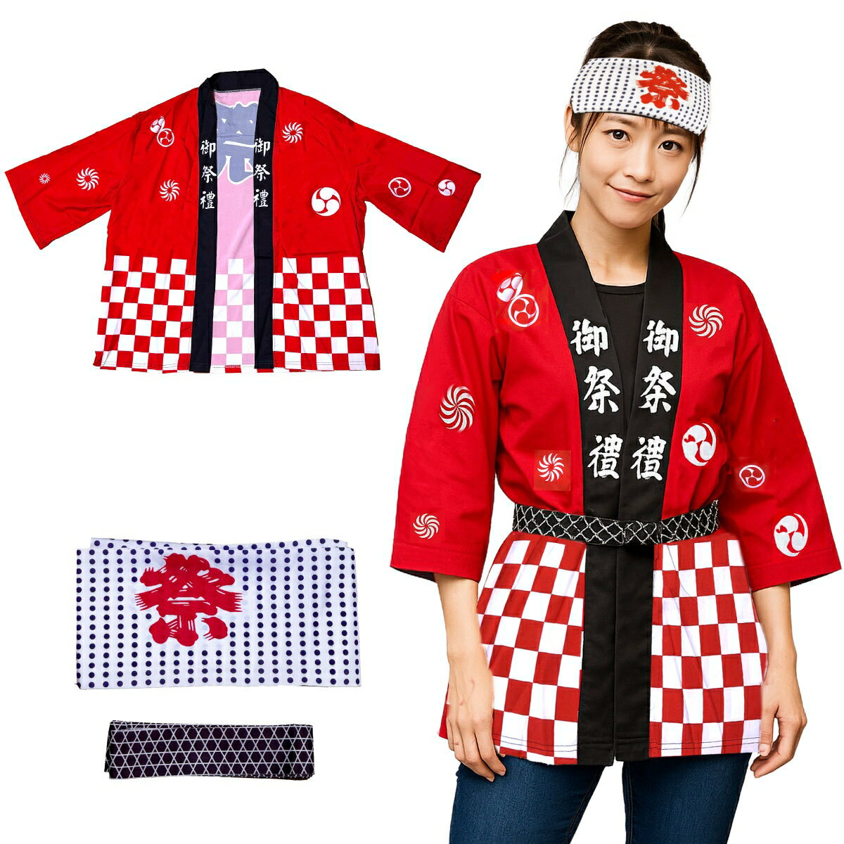 ■商品紹介商品番号：ns-ao-20250718-6983【お祭り気分を盛り上げる定番スタイル！伝統と華やかさが融合した「和柄法被」】夏祭りや秋祭り、地域のイベントや学校行事など、さまざまなシーンで活躍する日本の伝統的な衣装「法被（はっぴ）...