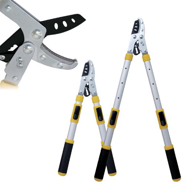 ■商品紹介商品番号：ns-gt-809642太い枝も4段階のラチェット方式でラクに切ることができる ●スベリ止め付きの刃受け採用で、枝をガッチリ固定、確実に切っていく●柄の長さが4段階調節で伸縮可能 今までの太枝切り鋏では切りにくかった作業...