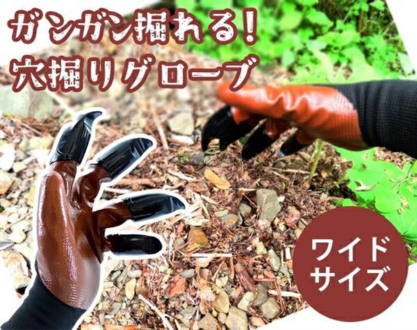 ■商品紹介商品番号：ns-im-k14425★ガンガン掘れる！＊スコップいらずの爪付手袋！　先端がするどくとがっているので、堀りやすい構造になっています。＊大きいサイズなので、軍手の上から重ねて装着が可能です。＊先端が鋭く太い爪だから、深く...
