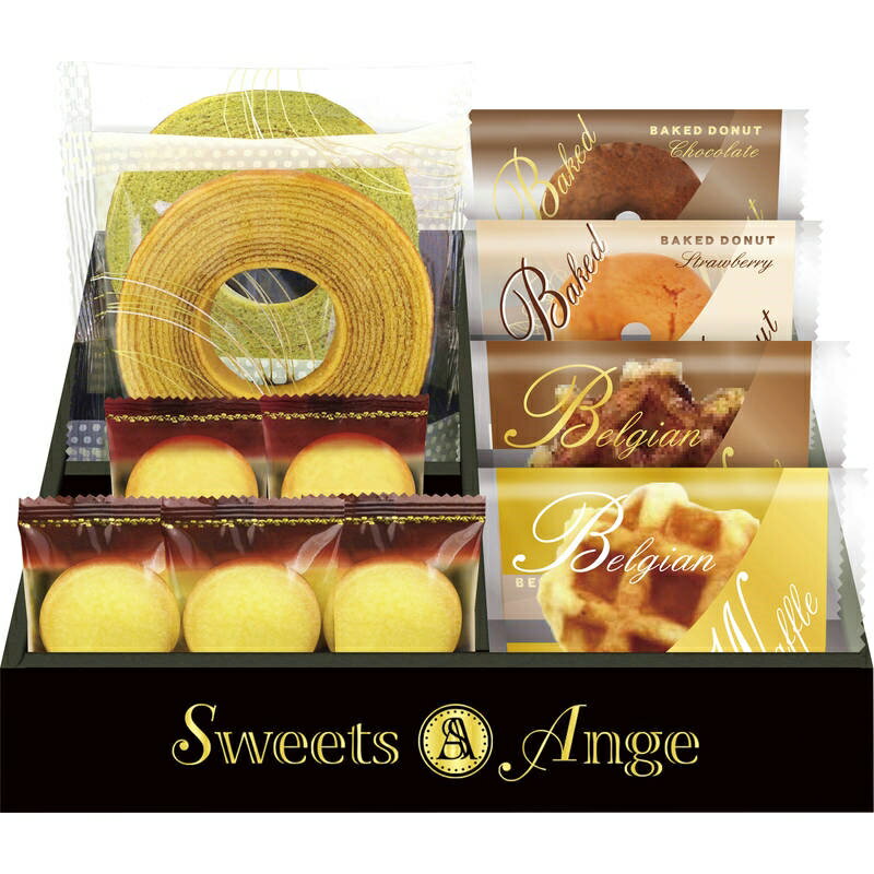 ■商品紹介商品番号：ns-sq-r5608-r04表面にパールシュガーをつけて焼き上げたベルギーワッフルの他に、バウムクーヘンや、焼きドーナツなどの焼菓子を詰め合わせたアソートです。■サイズ・容量・規格【パッケージサイズ】255×65×21...