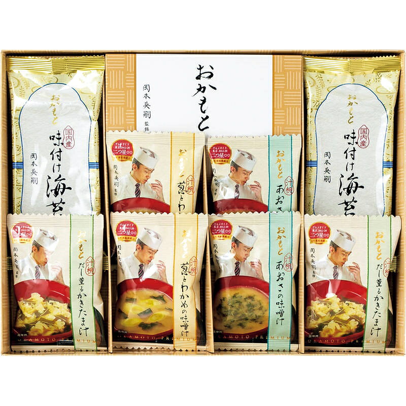 ■サイズ・容量・規格【パッケージサイズ】332×38×249mm【内容】かきたま汁・あおさの味噌汁・葱とわかめの味噌汁・味付け海苔（8切5枚）×各2【アレルゲン】卵・小麦【生産国】日本【パッケージ形態】化粧箱入■注意事項■こちらの商品はメー...