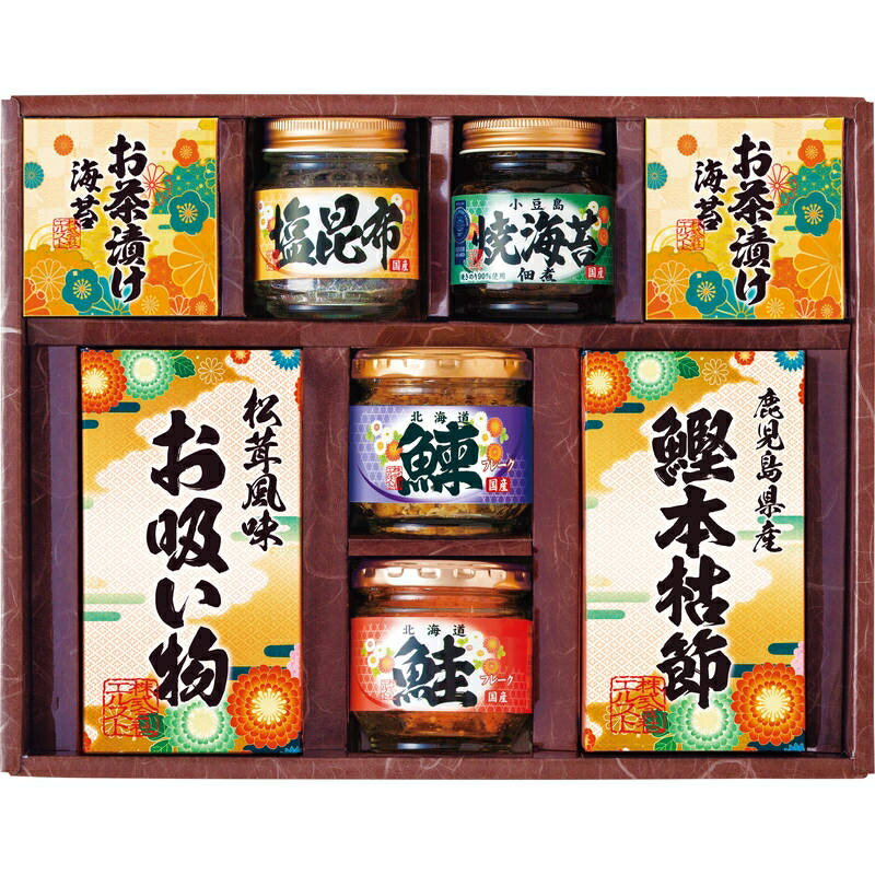 ■商品紹介商品番号：ns-sq-r6591-r05和食ならではの繊細な味を詰合せた食卓にあると嬉しいギフトセットです。■サイズ・容量・規格【パッケージサイズ】330×75×255mm【内容】焼きのり入佃煮：85g・鰹本枯節：2.5g×3P×...