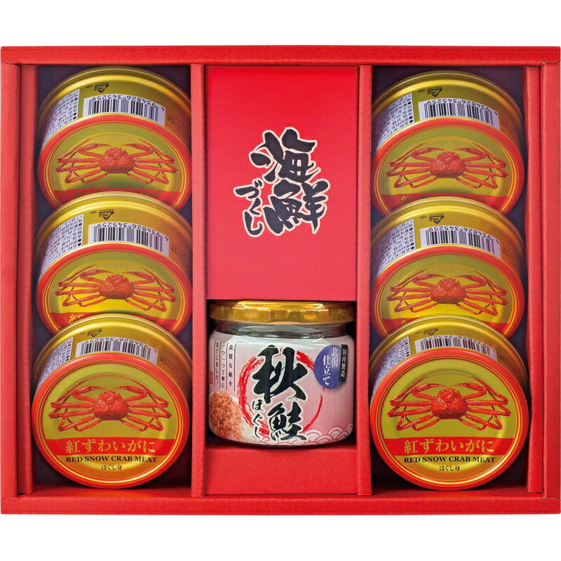 ■商品紹介商品番号：ns-sq-f6327-r06いつもの食卓を贅沢に彩る国内製造のカニ缶と秋鮭ほぐしのセットです。カニ缶は紅ずわいがにを使用、アレンジの幅も広く、そのままでも美味しくお酒の肴にも最適です。秋鮭ほぐしは、鮭の食感と風味をお楽...
