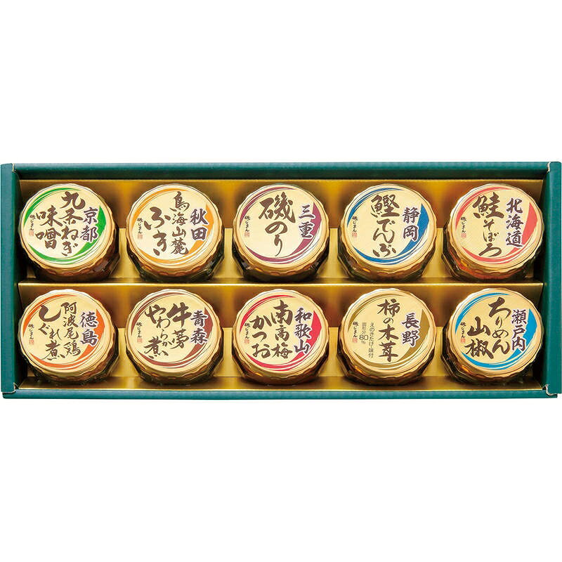 ■商品紹介商品番号：ns-sq-f6313-r03ふる里の自然の味覚を日本全国から選りすぐり良い素材を惜しまずに使った佃煮の詰合せ。■サイズ・容量・規格【パッケージサイズ】430×55×195mm【内容】京都九条ねぎ味噌90g・秋田鳥海山麓...