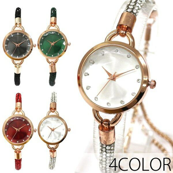 ■商品紹介商品番号：ns-vs-wt-spst046シンプルにまとめあげた、こだわりデザインのレディースモデル腕時計各カラーのラインストーンを贅沢に使用した円柱型の細ベルトに、カットガラスとラインストーンインデックスが合わさり輝くレディース...