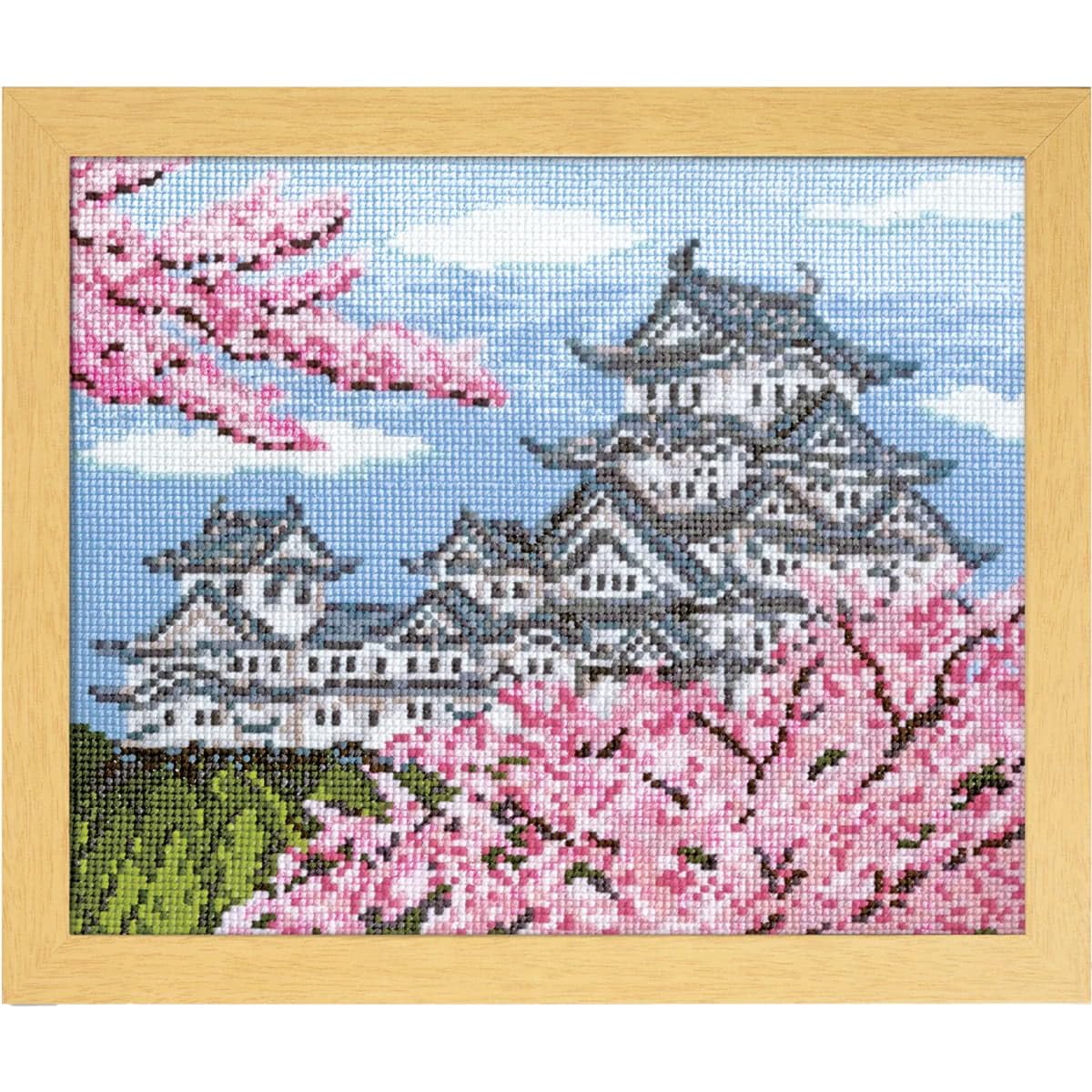 サイズ：出来上がりサイズ : 額外径 : 35.1×41.8cm・額内径 : 29.7×36.4cm◆商品名：オリムパス製絲 ししゅうキット フレーム 春の姫路城 7414本体サイズ :サイズ:額外径:約縦35.1×横41.8cm、額内径:...