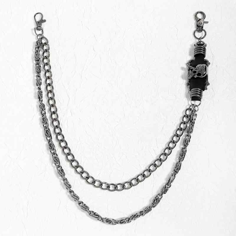 ・カテゴリ: ウエストチェーン・性別: ユニセックス・対象年齢: 成人・素材: 金属・スタイル: パンク・カラー: ガンブラック・特徴: オールマッチ・タイプ: シングルループ・長さ: 60cm以下・バックル素材: 高品質金属