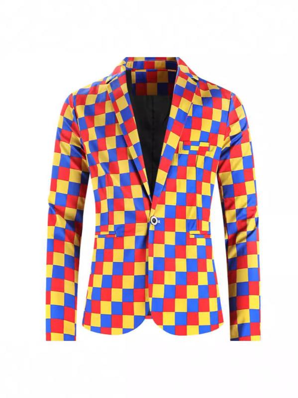 ・カテゴリ: カジュアルスーツ・スタイル: カジュアル・フィット: スリム・襟のタイプ: テーラードカラー・フロント: シングルボタン・柄: パッチワーク・主な素材: アセテート繊維95%・裏地素材: ポリエステル・生地名: 化学繊維混紡・...