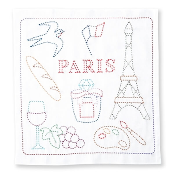 世界を旅する花ふきん PARIS 商品詳細 世界を旅する花ふきん♪♪ 刺し子で世界を旅しましょう。 縫い終わったら、次はどこへ行こうかな？水で消える図案入りで初めての方にも気軽に初めていただけます。 出来上がり寸法 約縦34cm×横34cm...