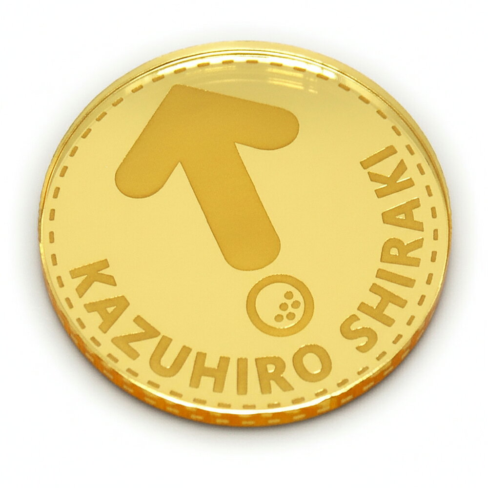 商品説明名称：ミラーアクリル ゴルフマーカー ■マーカーサイズ：直径35×2.3mm ■重さ：約4.4g ■マーカー材質：ミラーアクリル/スチールプレート（裏面） ■マーカーカラー：シルバー、ゴールドご注文方法●刻印する文字は注文時の備考欄...