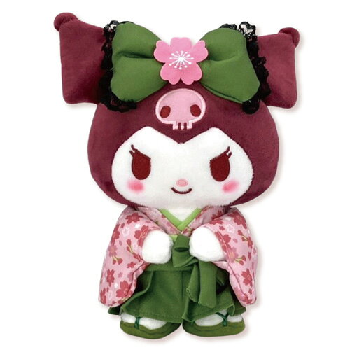 詳細説明【特長】・大人気の桜着物シリーズから、抹茶カラーが登場！・華やかさと落ち着いた色がマッチした、おみやげにも大人気の「着物」シリーズ。・ふんわりピンクに染まったチークも愛らしい、クロミのぬいぐるみです。・桜柄の着物に抹茶色の袴とリボン...