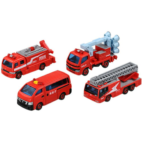 詳細説明【特長】・人気の消防車両コレクションがリニューアルして登場。TOMY&nbsp;商品仕様（スペック）パッケージサイズ（約）：幅190×奥35×高140mm対象年齢：3歳以上人気の消防車両の4台セット