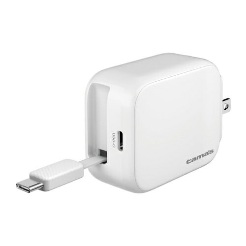 詳細説明【特長】・単体使用時最大30WのUSB　PD（USB　Power　Delivery）対応巻取式USB-CケーブルとUSB-Cポートを搭載したAC充電器。・過電流、過電圧保護機能を搭載した安全設計。・90°回転式ACプラグ採用で収納、...