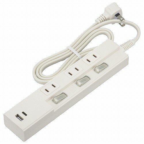 詳細説明【特長】・USB　Type-CはPD（Power　Delivery）対応、最大18Wで急速充電。・USB差込口はType-C×1、Type-A×1・TypeA+TypeC両方使用時、合計3.4A出力・AC差込口（3口）はLEDランプ...