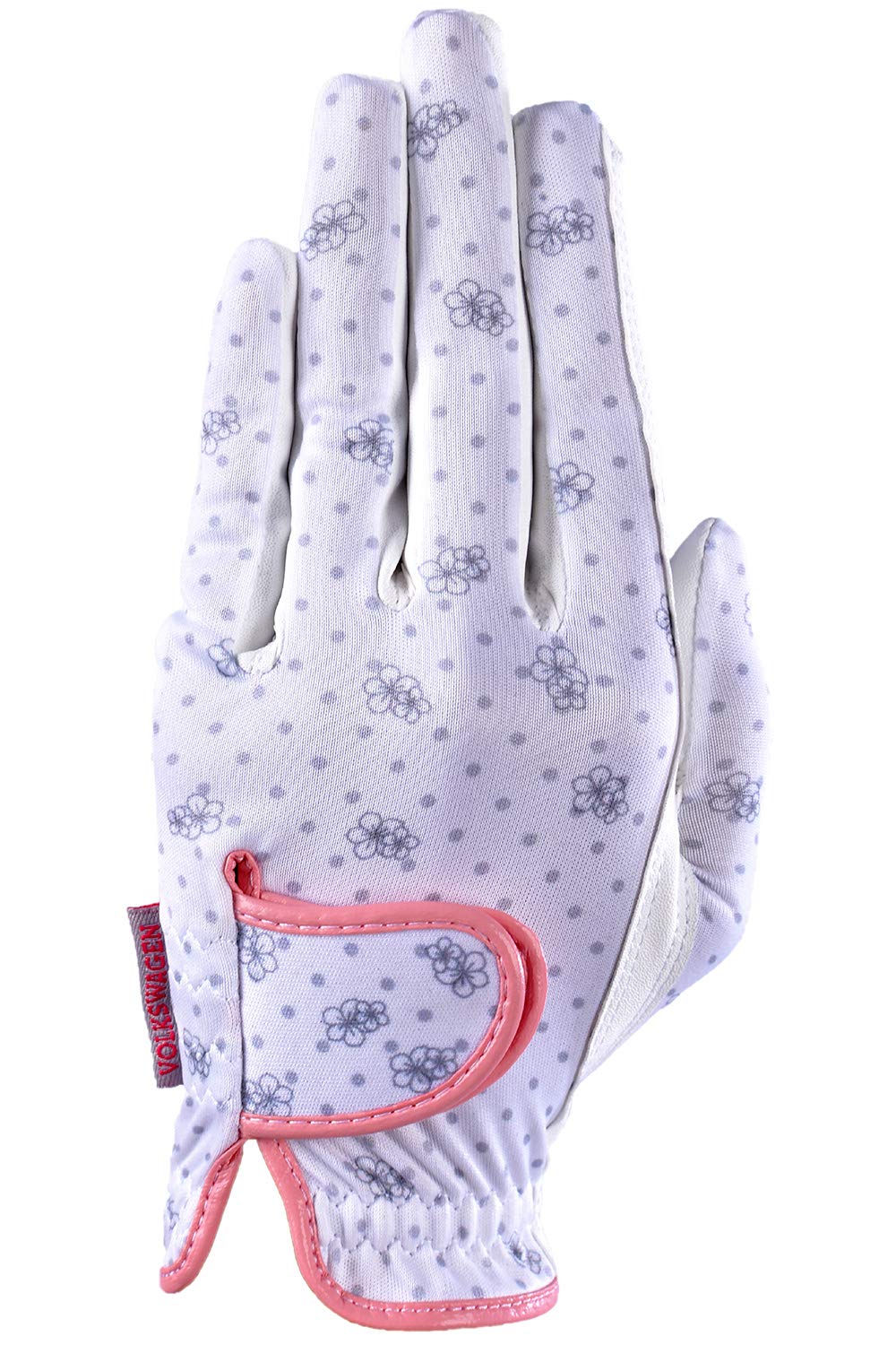 フォルクスワーゲンのレディースゴルフグローブ「VWGL-9055」（ホワイト）は、デザインと機能性を兼ね備えた両手用グローブです。 サイズはM（20-21cm）で、ゴルフをする女性のために設計されています。このグローブは優れたグリップ力を持...