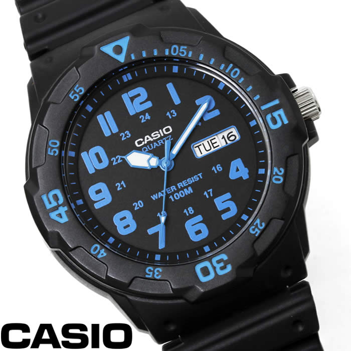 チプカシ 腕時計 アナログ CASIO カシオ チープカシオ メンズ MRW-200H-2B ウレタンベルト 激安 ブランド ダイバーズ風ウォッチ カジュアル スポーツ 人気 父の日 ブラック ブルー ギフト 「チプカシ(＝チープカシオ)」...