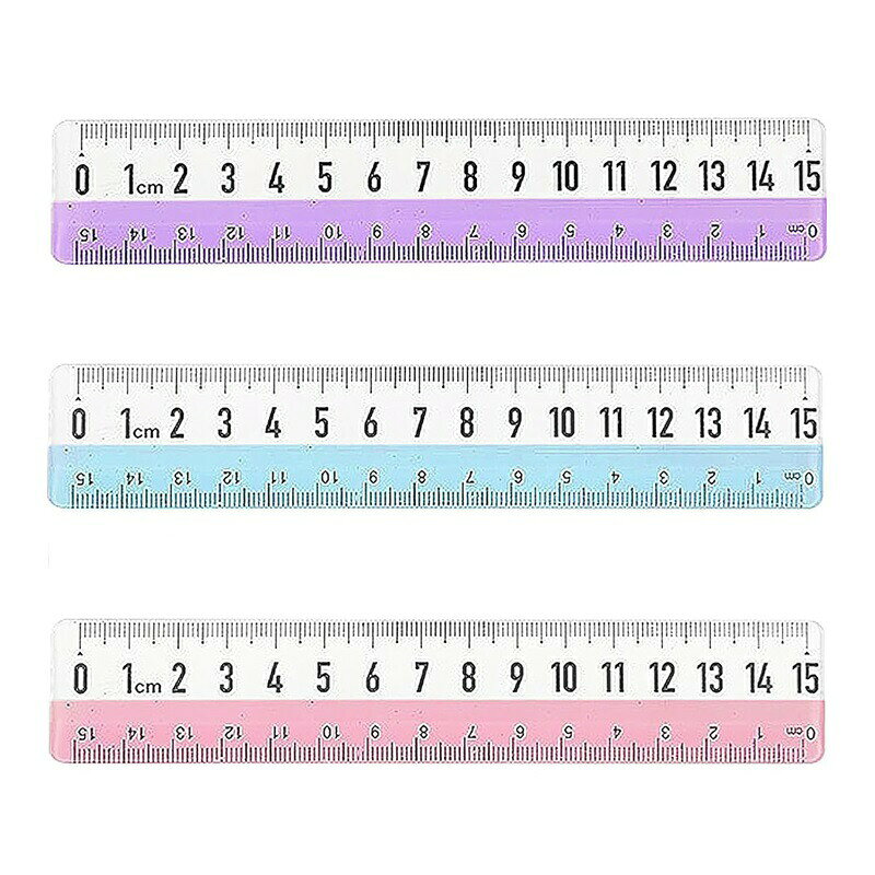 【仕様】サイズ：16cm*3cm*0.2cm、重さ：約10g/本、色：パープル、ブルー、ピンク、好みやシーンに合わせて適切な色を選ぶことができ、測定ツールをより生き生きと面白くすることができます。【高品質材料】このプラスチック定規は高品質の...
