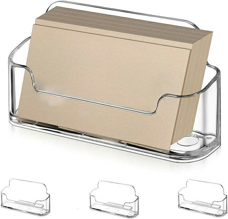 【パッケージ数量】透明アクリル製デスクトップ名刺ホルダー3個パック。【製品品質】高品質のアクリル製名刺ホルダー。【製品の利点】軽量、高品質、エレガントなデザイン。【製品容量】コンパートメントには約30～50枚の名刺を収納できます。【幅広い用...