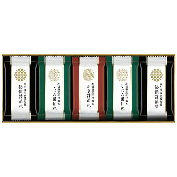 ●商品名/ゆかり屋本舗 有明海産 味付海苔 ギフトセット SKH-25●商品内容/味付海苔(しじみ醤油味:8切×4)、味付海苔(秘伝醤油味:8切×4)×各6、味付海苔(かき醤油味:8切×4)×3●箱サイズ/約42×16.2×5cm●重量/約...